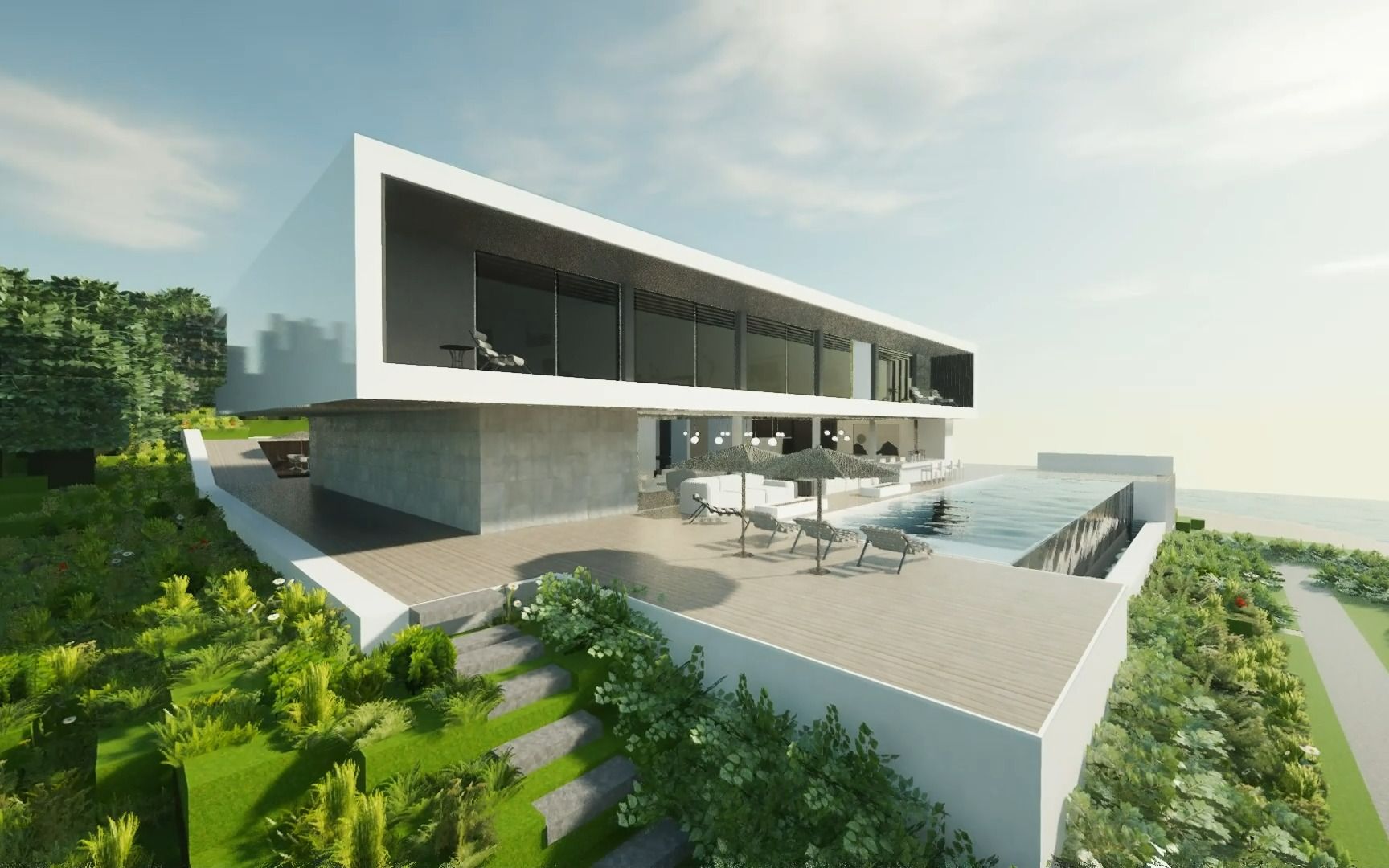 这真的不是现实?极简主义海景别墅_哔哩哔哩bilibili_我的世界