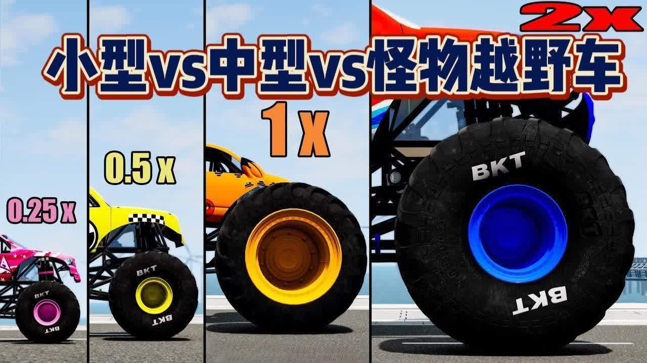 车祸模拟器:小型越野vs中型越野vs怪物越野! #乐高游戏