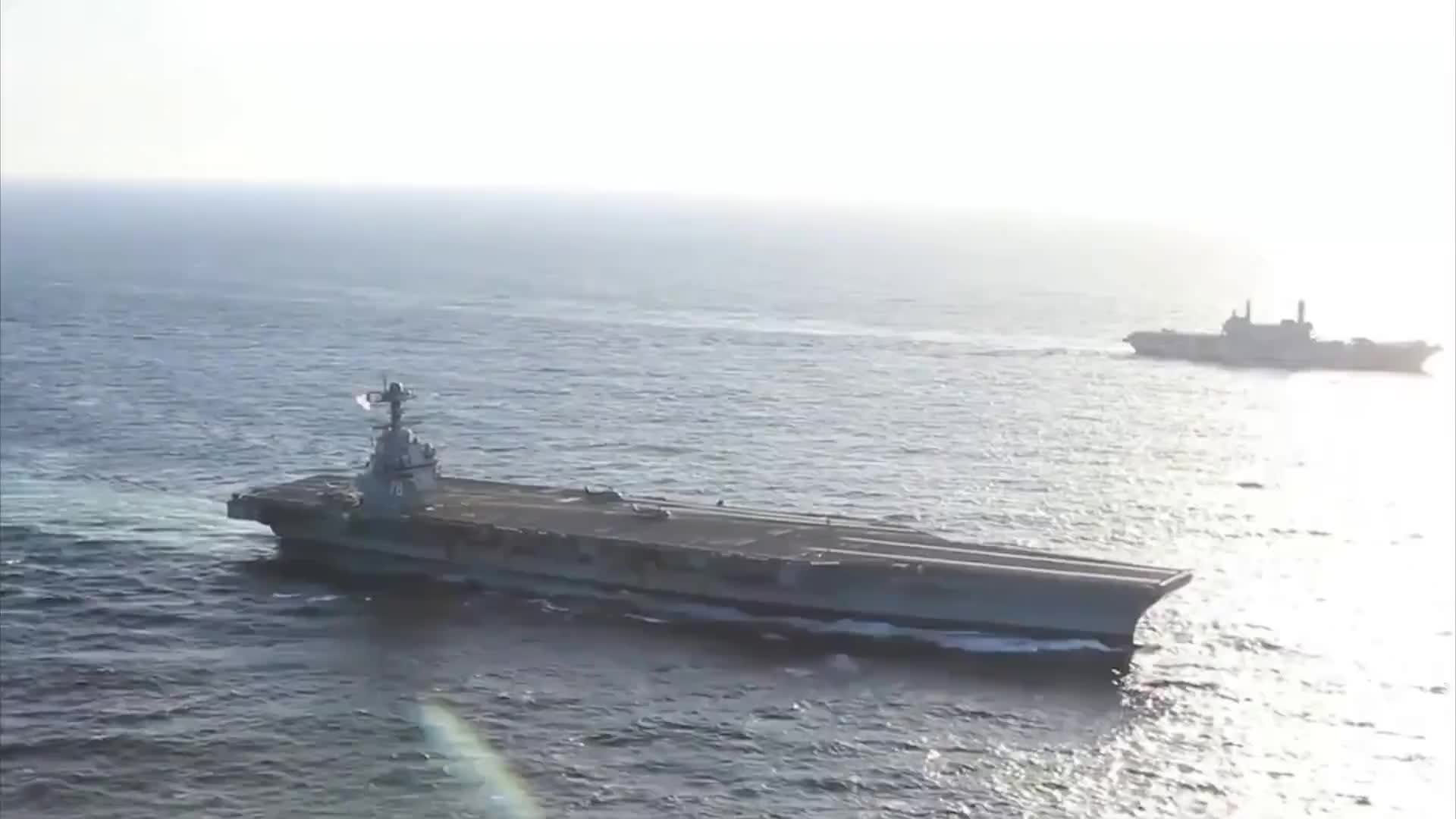 美军福特号航母刚到挪威,原本为了补缺换防,现在必须先参与演习 #...