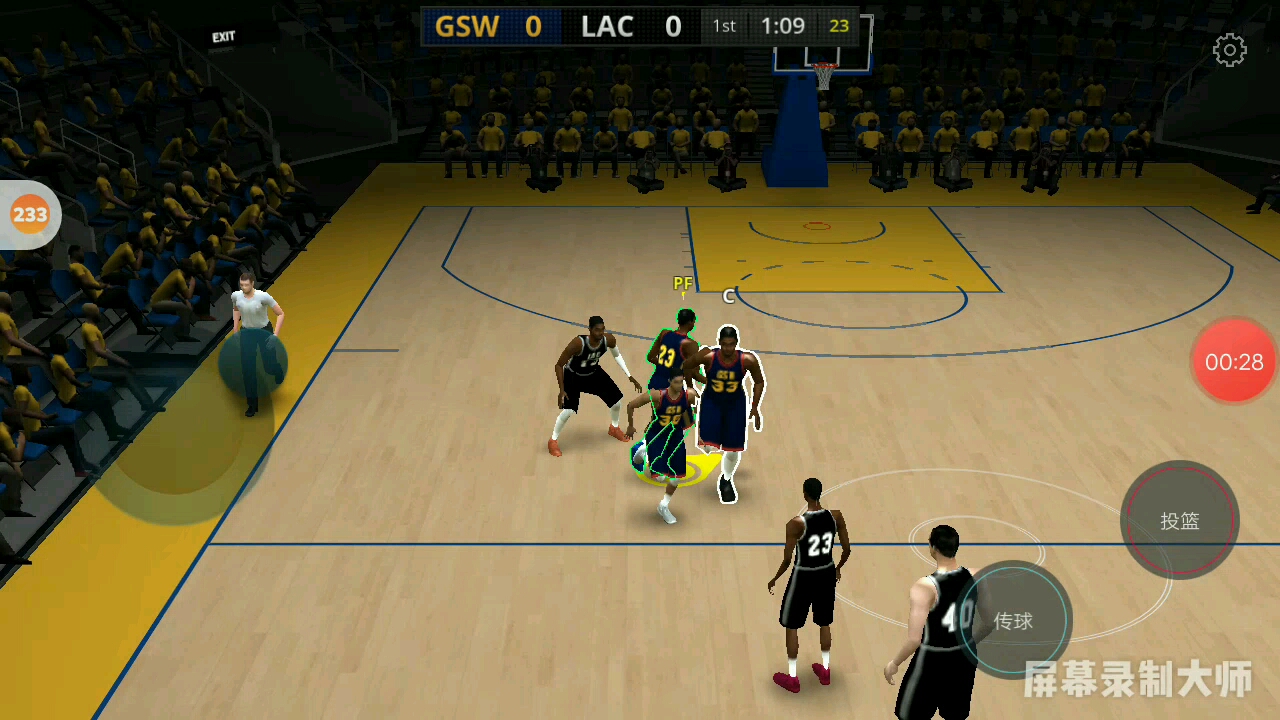 NBA模拟器游戏 金州勇士vs洛杉矶快船第1节比赛