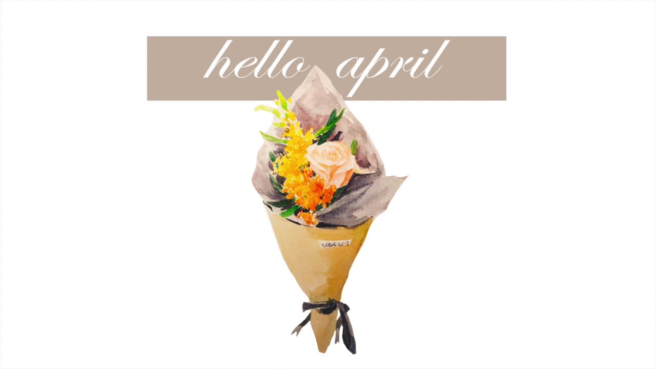 你好四月-[有空]水彩画束花