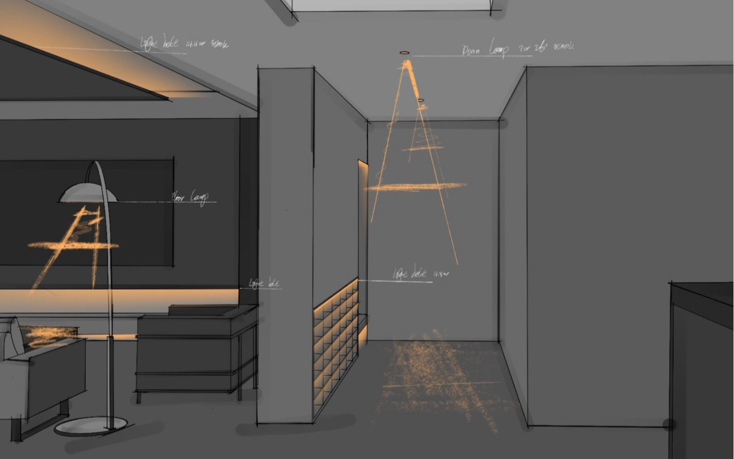 住宅灯光设计手稿|想知道、自己看…