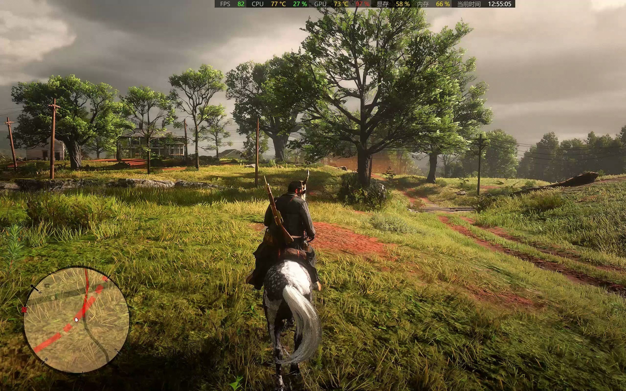 r9000p 3070荒野大嫖客2 全中 画质 加游戏滤镜 帧率测试