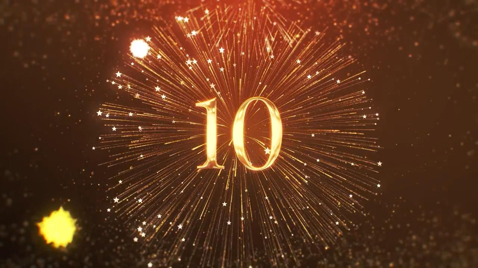 AE模板:新年倒计时烟花效果开心片头(9100)