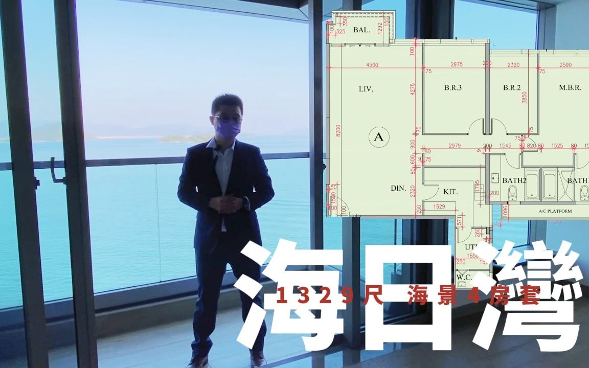 大埔白石角 海日湾 1329尺海景4房套 一覧无际 风平浪静