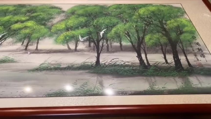 #纯手绘 #国画山水 定制作品,实木装框后165*50厘米✈️