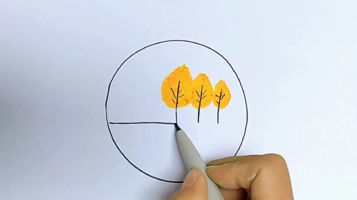 简单的秋天简笔画,儿童画,秋天主题画,创意简笔画