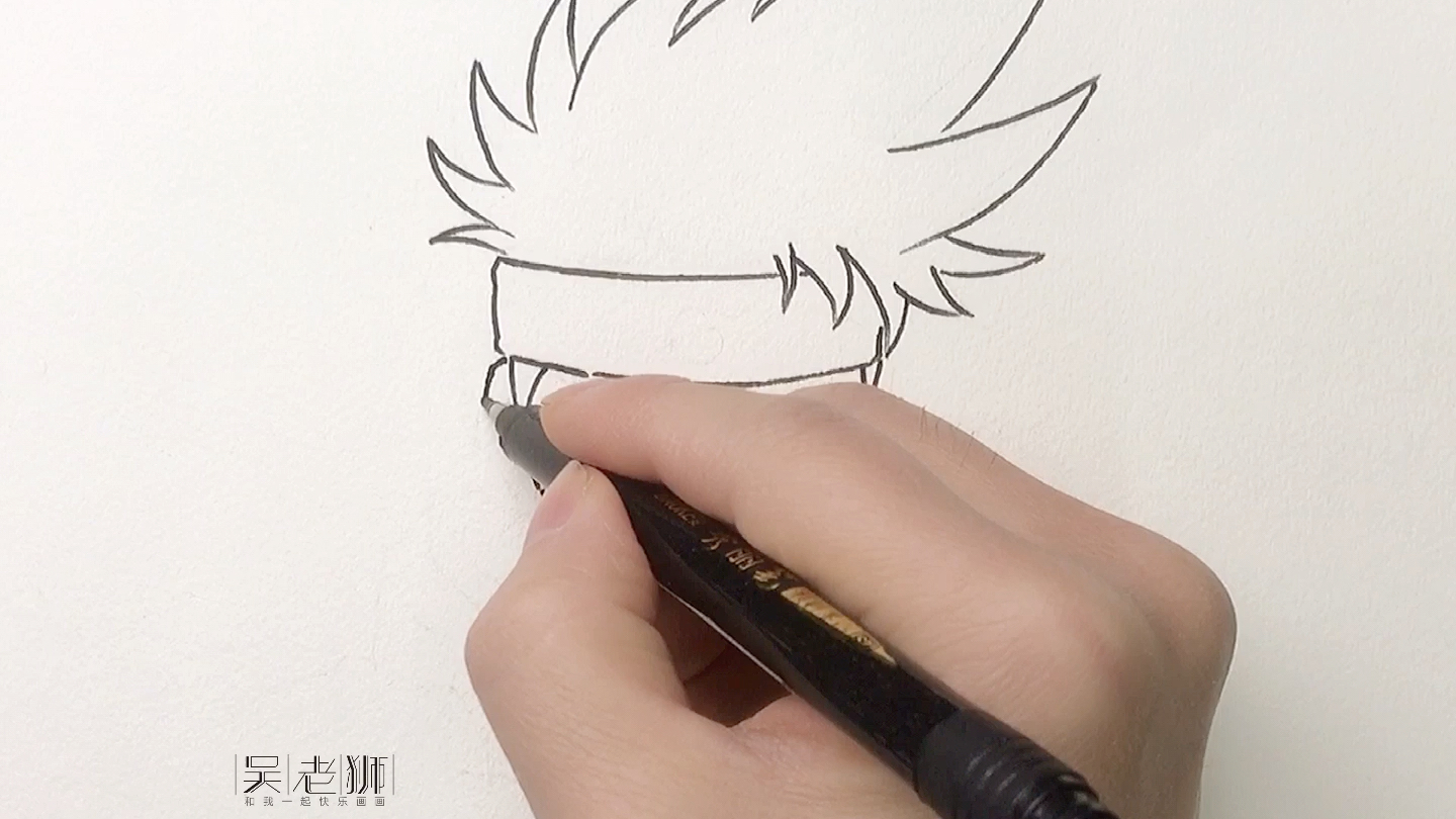 火影忍者长大后的卡卡西线描简笔画