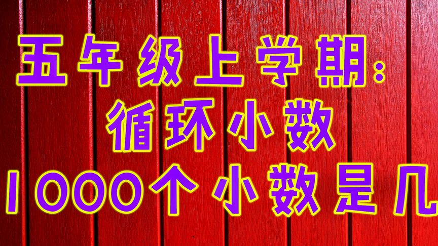 五年级上:循环小数(1000个小数是几)