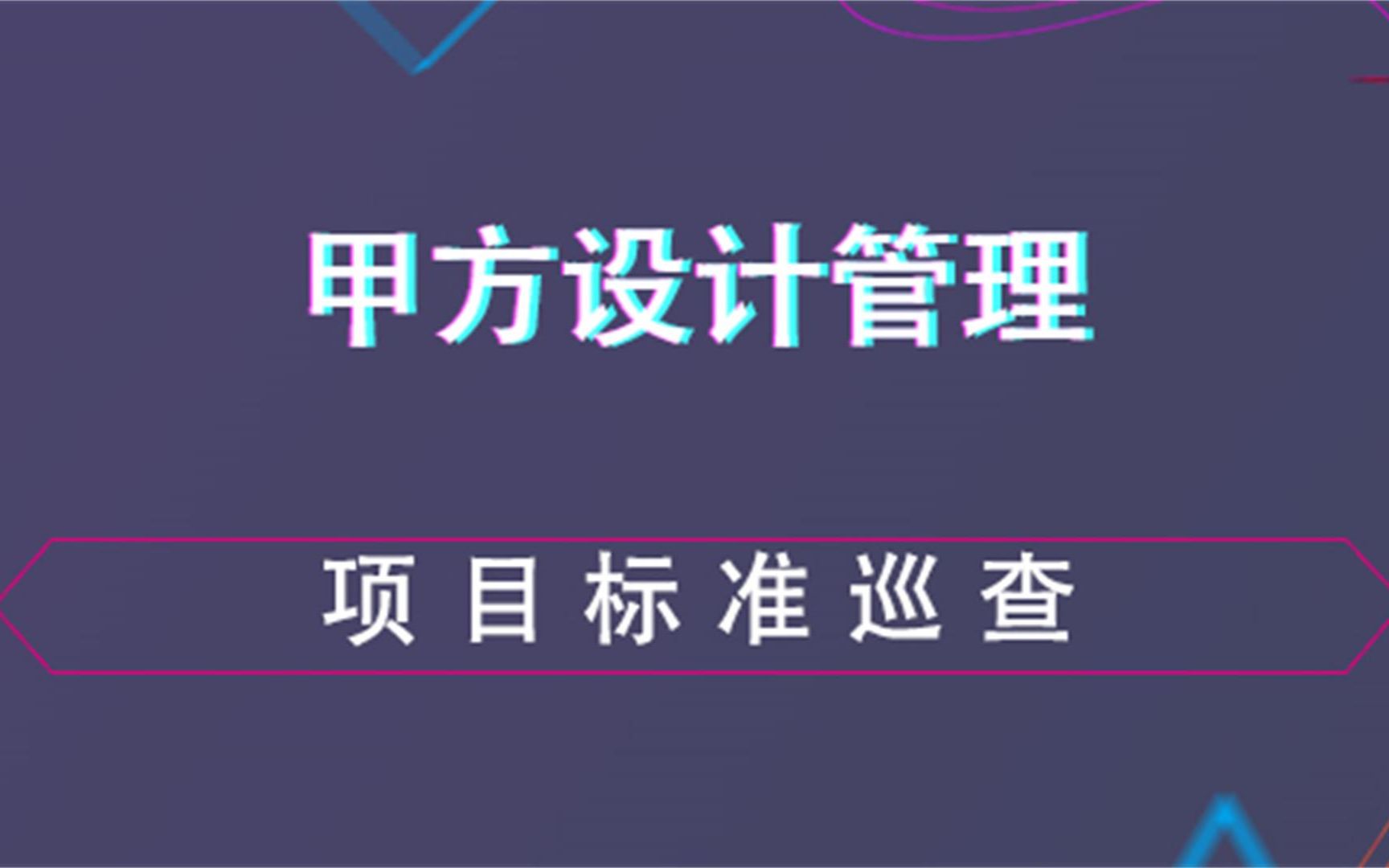 项目标准巡查--甲方设计管理