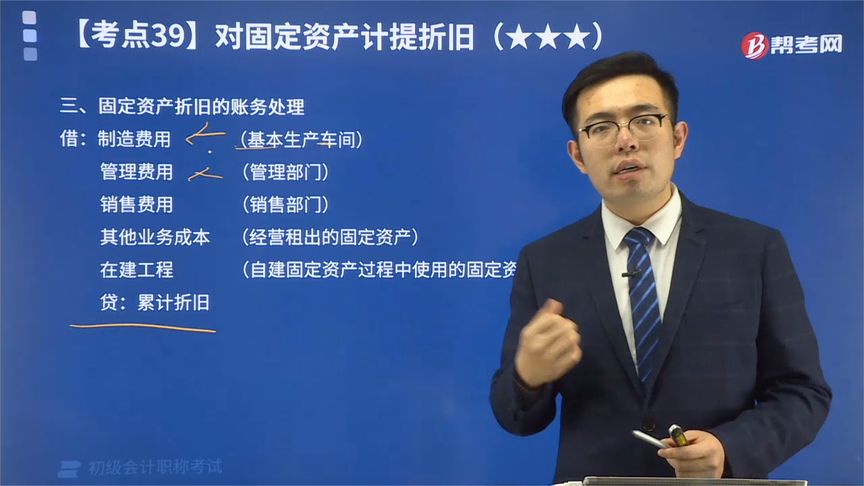 帮考网初会考试孙超凡老师讲解固定资产折旧的账务处理怎么进行?