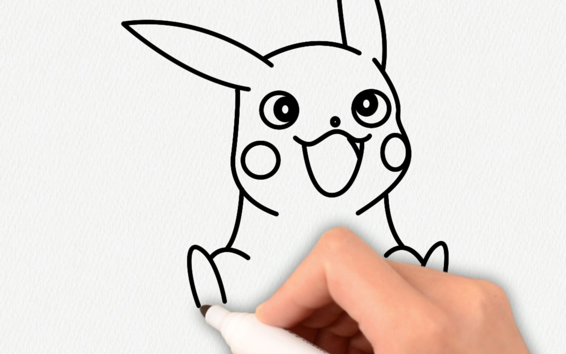 简单画皮卡丘简笔画,你学会了么?很简单