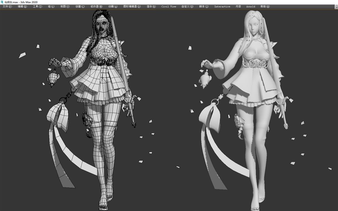 3DMAX人物角色建模:女性基础人体结构模型制作超完整讲解
