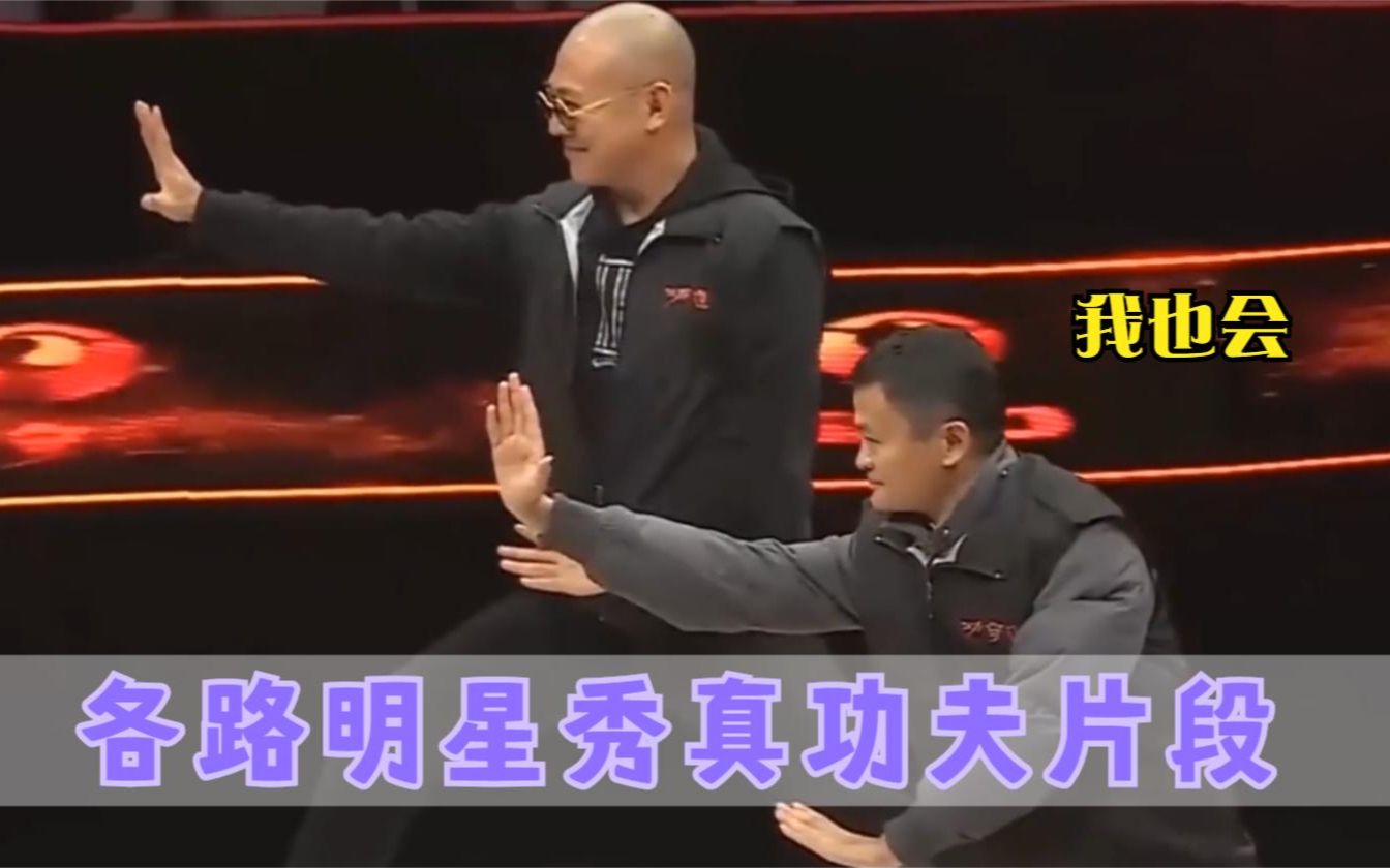 李连杰和吴京现场切磋,马云也敢来凑热闹?各路明星秀真功夫片段