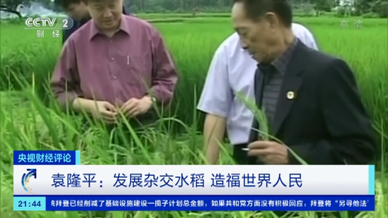 [央视财经评论]袁隆平:发展杂交水稻 造福世界人民
