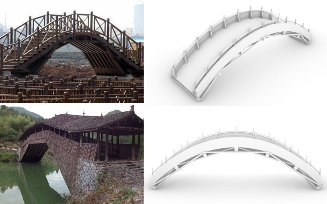 grasshopper——传统木桥梁结构简易版