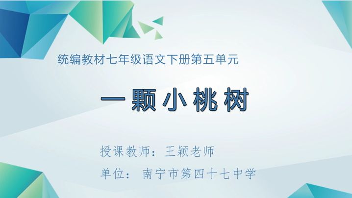 空中课堂:一棵小桃树
