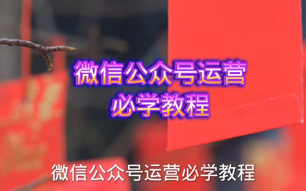 微信公众号运营必学教程01