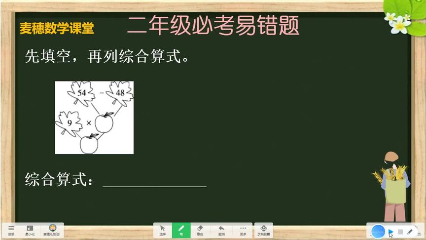 二年级同步数学,必考易错题:如何把两个算式合并成综合算式