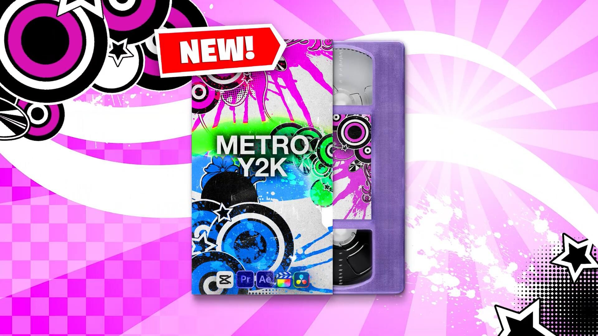 复古千禧年Y2K风格滑板手垃圾摇滚混乱美学音乐MV视觉编辑叠加...