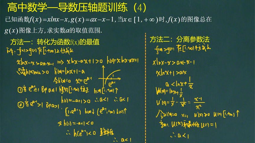 高中数学:导数压轴训练(4)不等式恒成立问题的两种解法