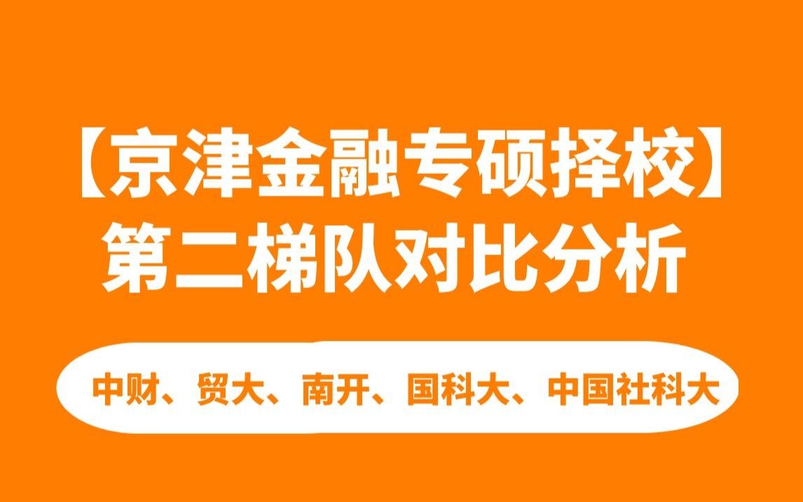 【北京天津金融专硕择校】第二梯队对比分析(中财、贸大、南开、国...