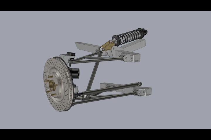 汽车悬架——双叉臂横置弹簧异形结构