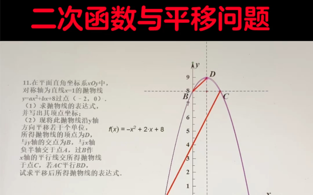 二次函数与平移问题