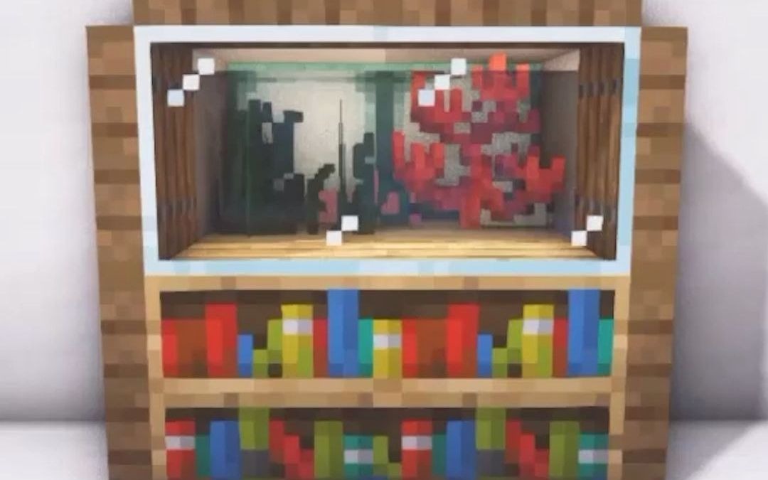 我的世界:教你做一个超简单的鱼缸_哔哩哔哩bilibili_我的世界