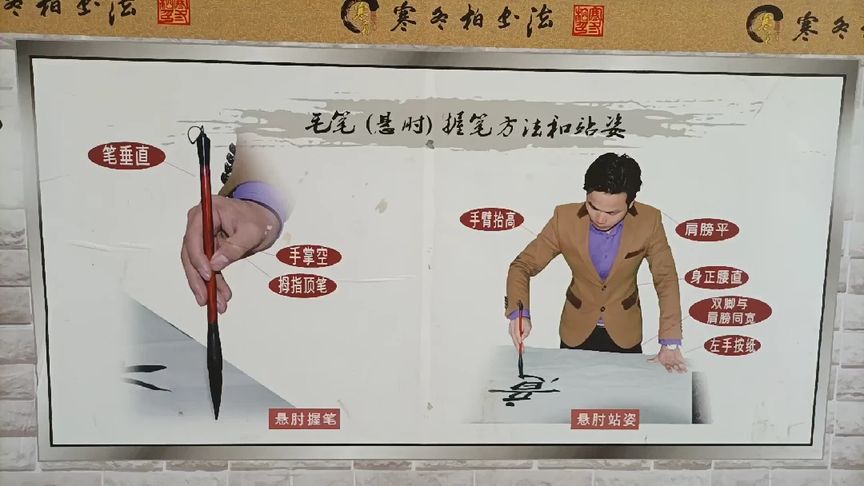 毛笔和硬笔的正确握笔方法。配乐徐小凤《读书郎》