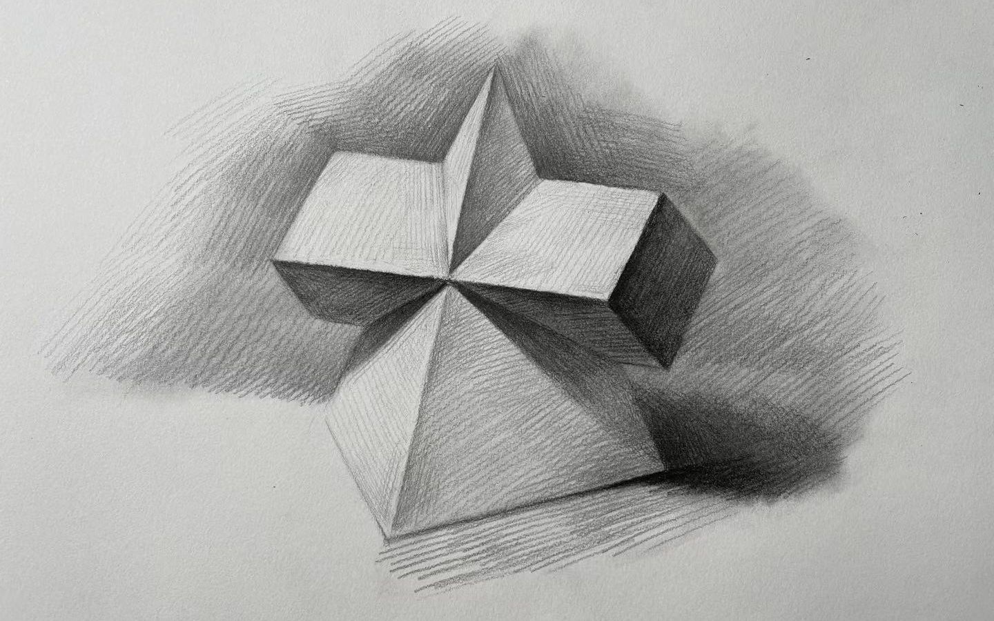 素描静物单体之石膏穿插体【从零起步系列课程】
