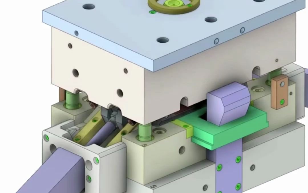 油缸斜抽+推板滑块模具结构,都说这个方案好,大家怎么看