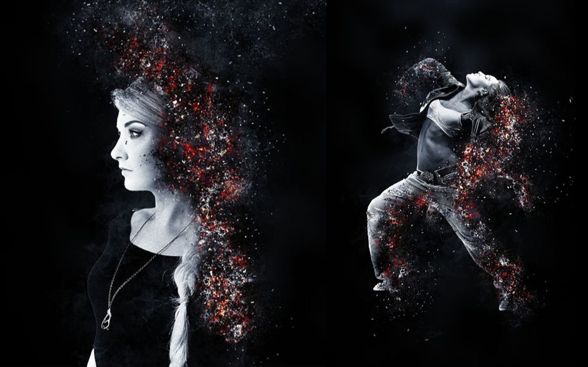 光影碎片化消失PS人物消逝效果动作教程