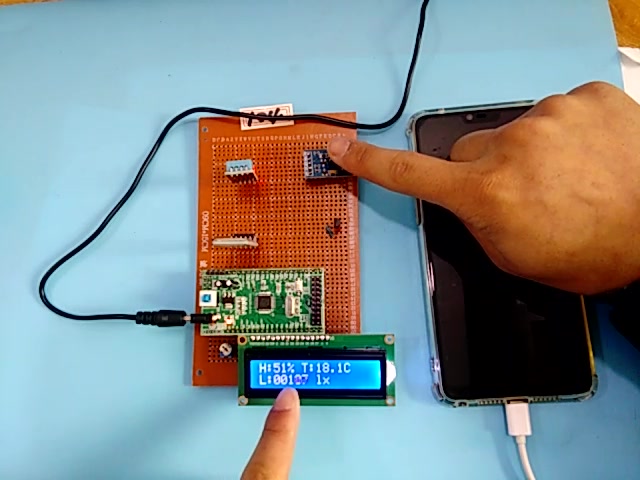 基于STM32单片机的环境监测系统设计温湿度光照检测设计-LCD1602-...