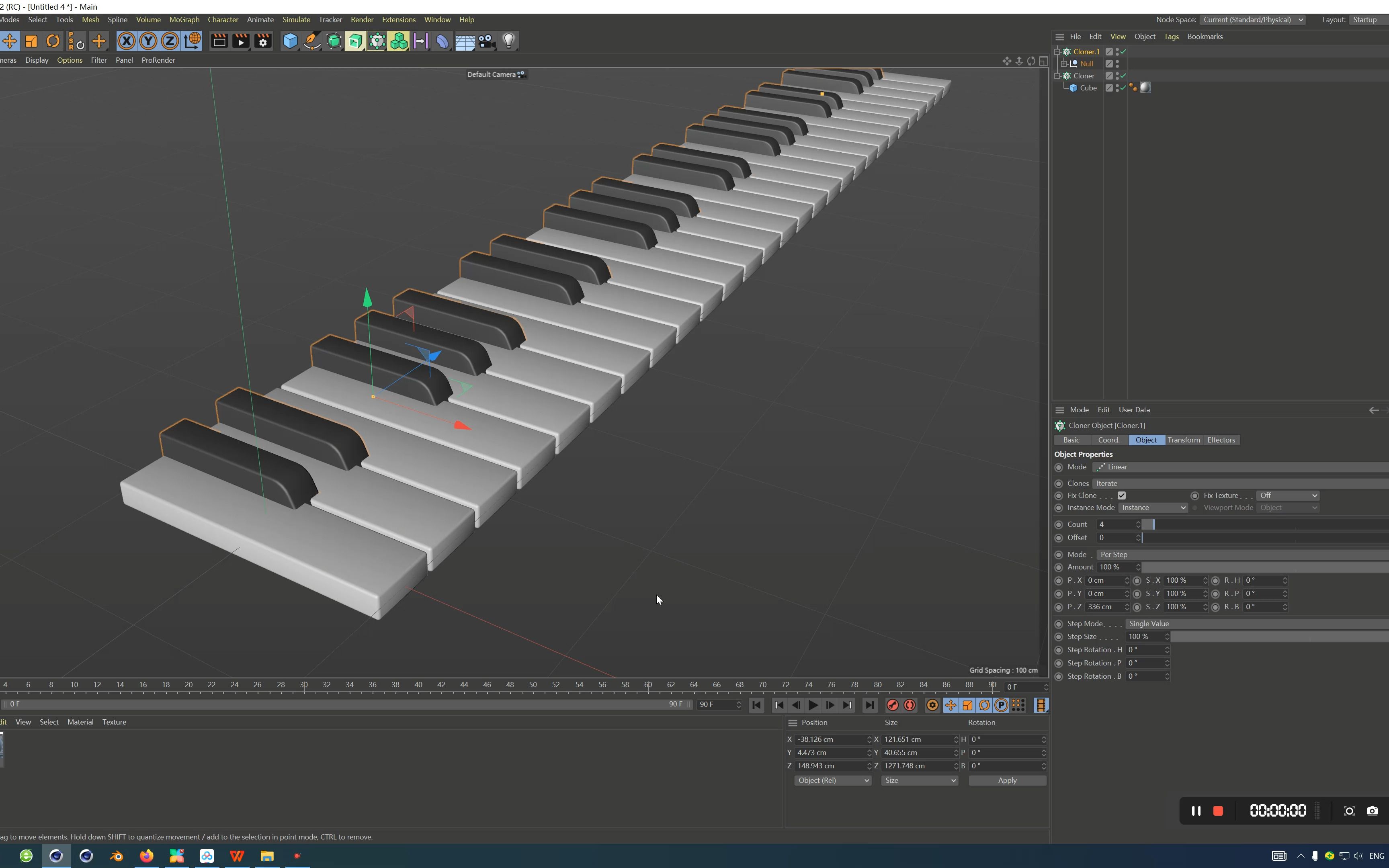 C4D基础教程:如何制作钢琴键盘