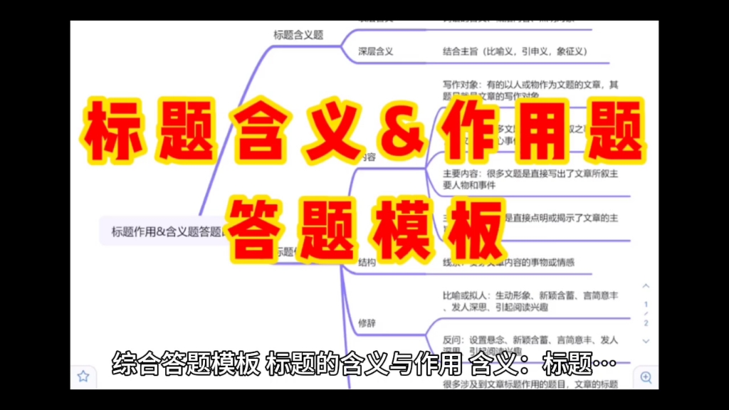 中考语文阅读题满分模板