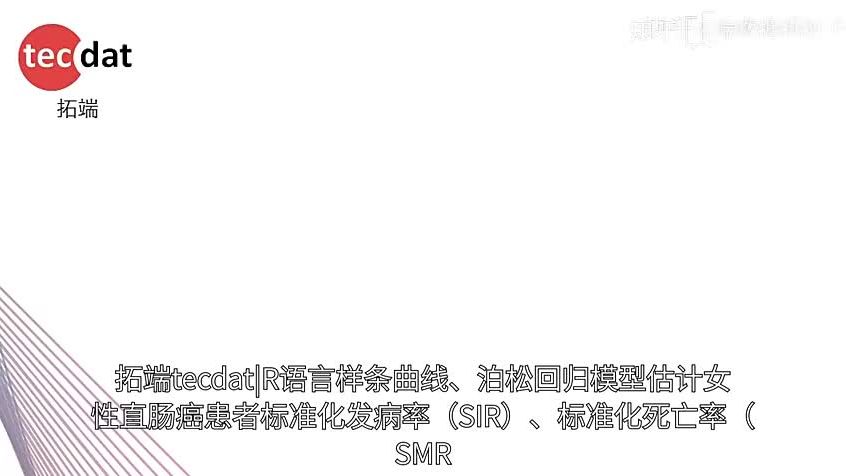R语言样条曲线、泊松回归模型估计直肠癌患者标准化发病率SIR