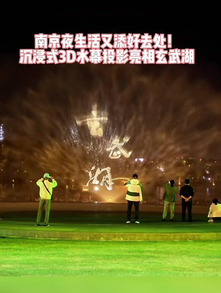 南京夜生活又添好去处!沉浸式3D水幕投影亮相玄武湖