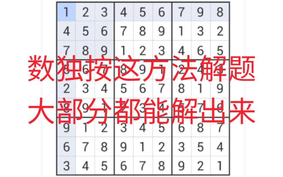 数独先列出所有数字可能,再求解,就能很快得出答案!