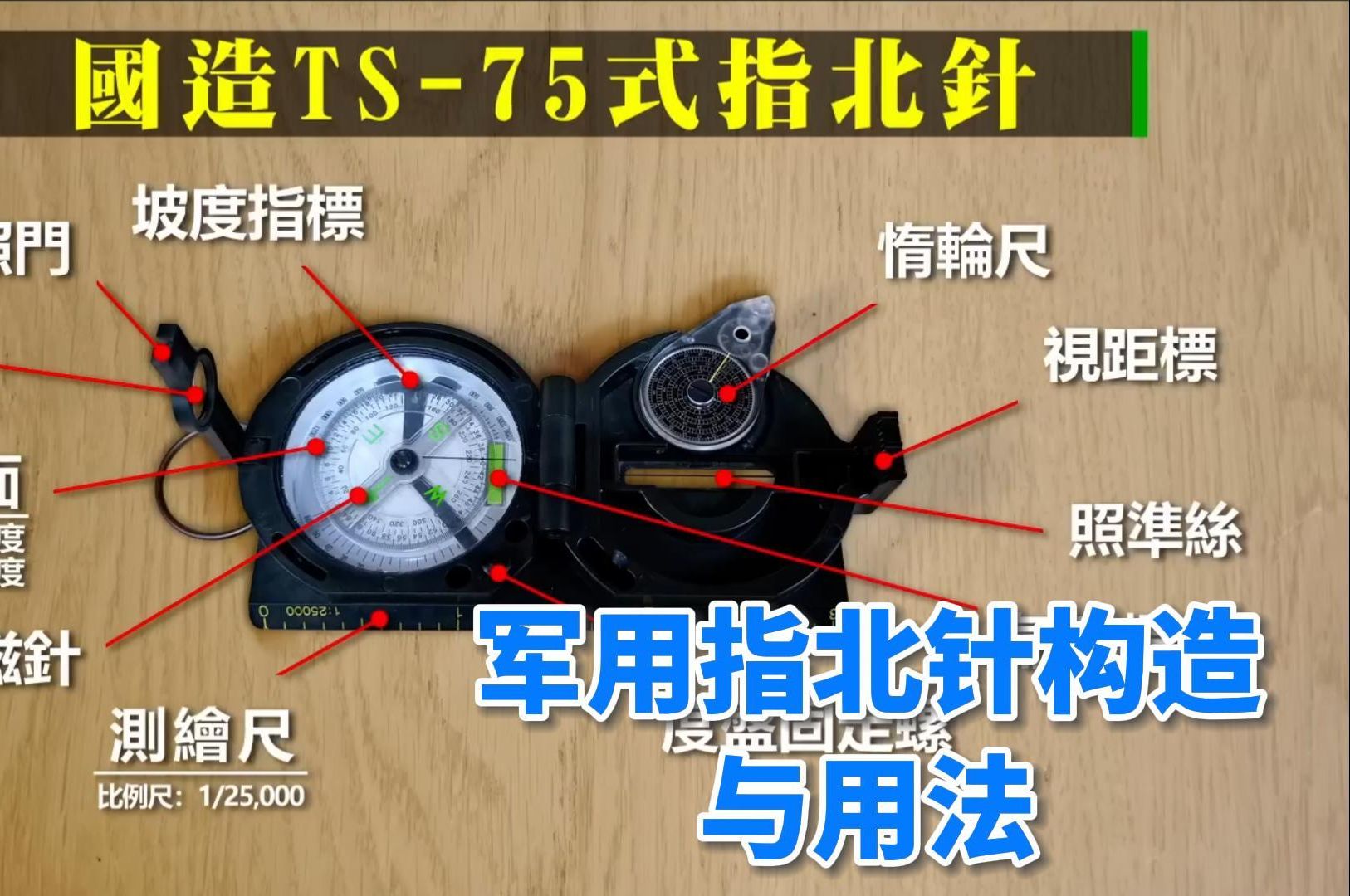 军用指北针构造与用法
