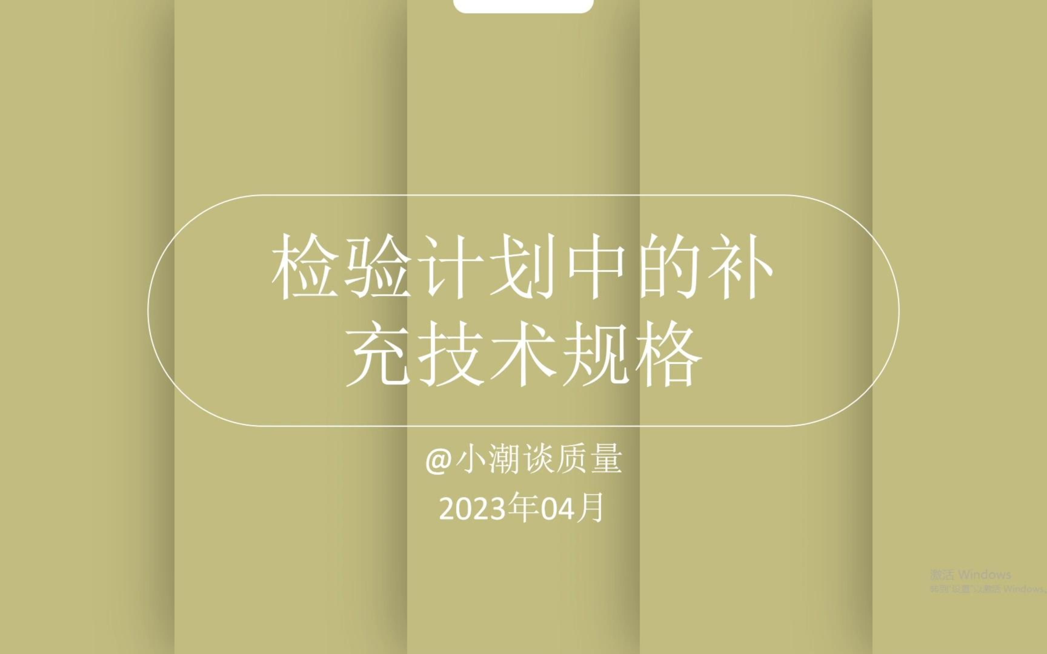 检验计划中的补充技术规格