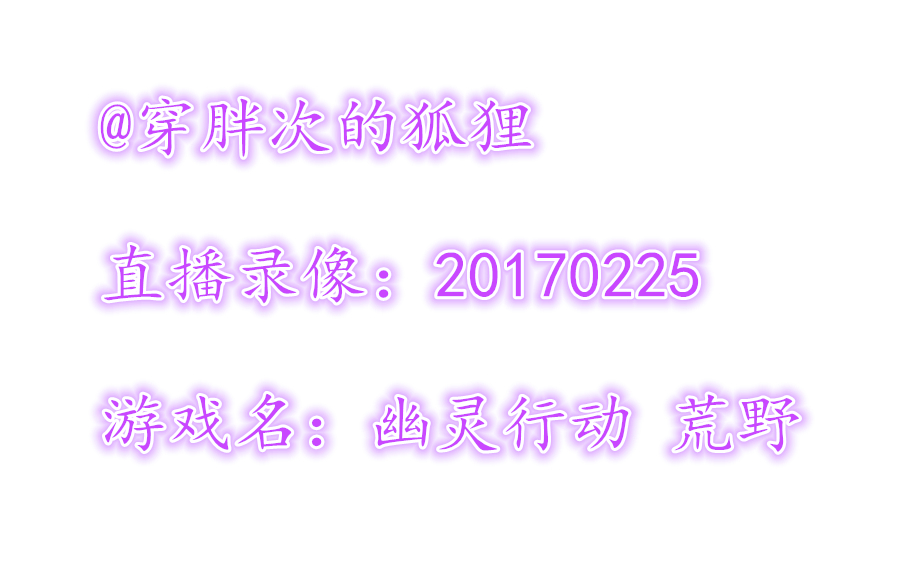 【20170225】穿胖次的狐狸直播录像 游戏名:幽灵行动 荒野