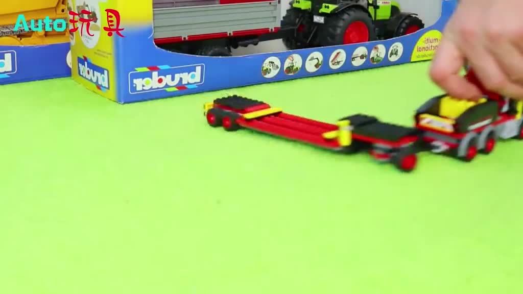 汽车动画片:挖掘机、卡车、消防车、垃圾车、儿童.