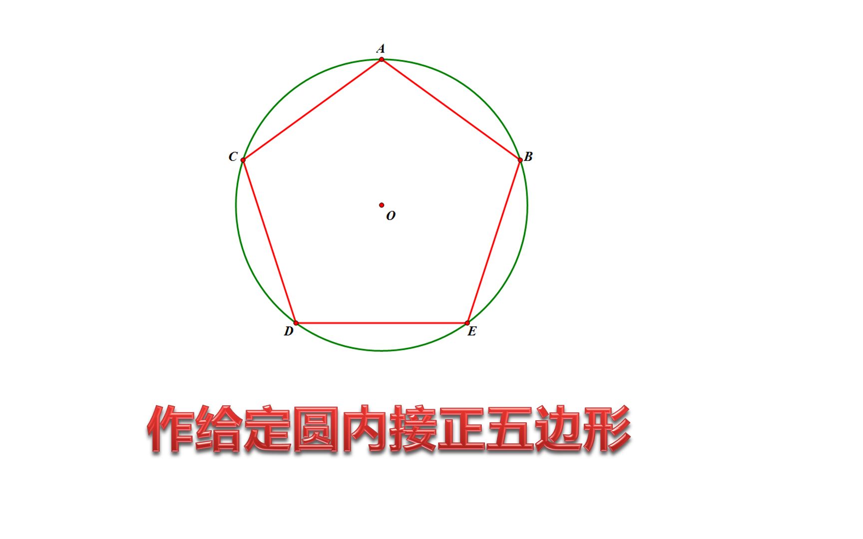 尺规作图:作给定圆内接正五边形