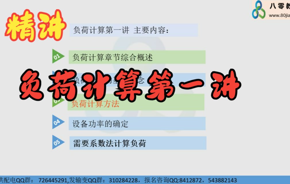 2023年精讲班《负荷计算》第一讲