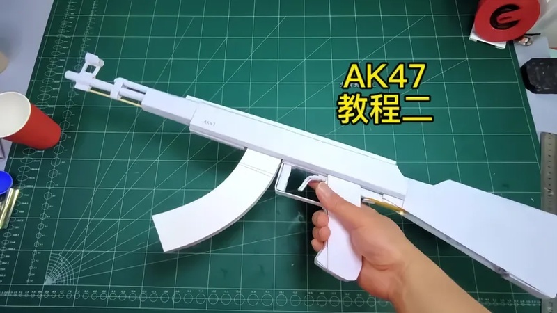 Ak47纸模枪,折纸教程二