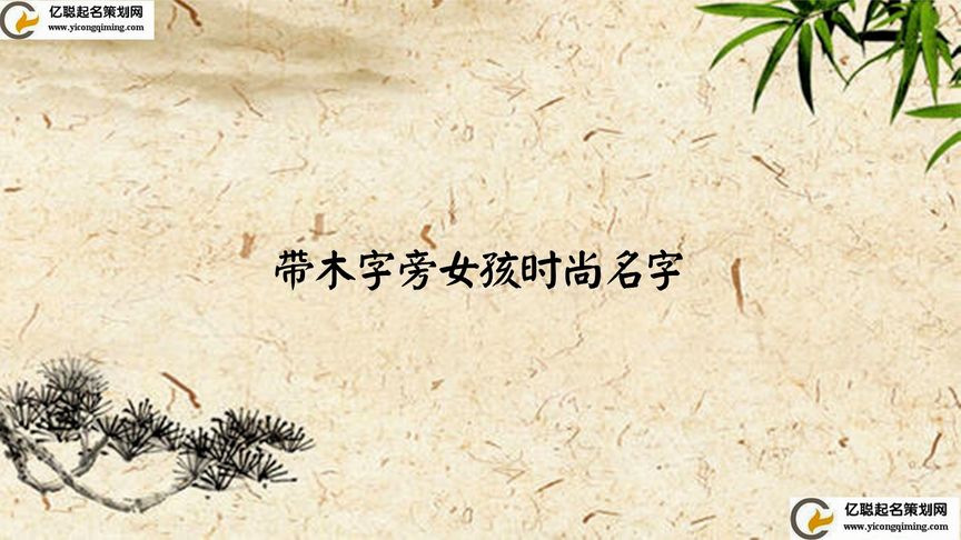 带木字旁女孩时尚名字