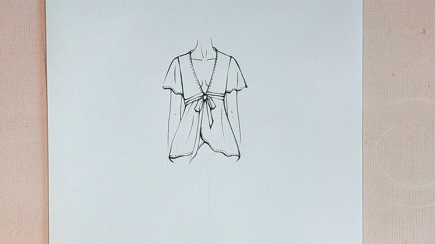 服装设计手绘学习:上衣款式图设计