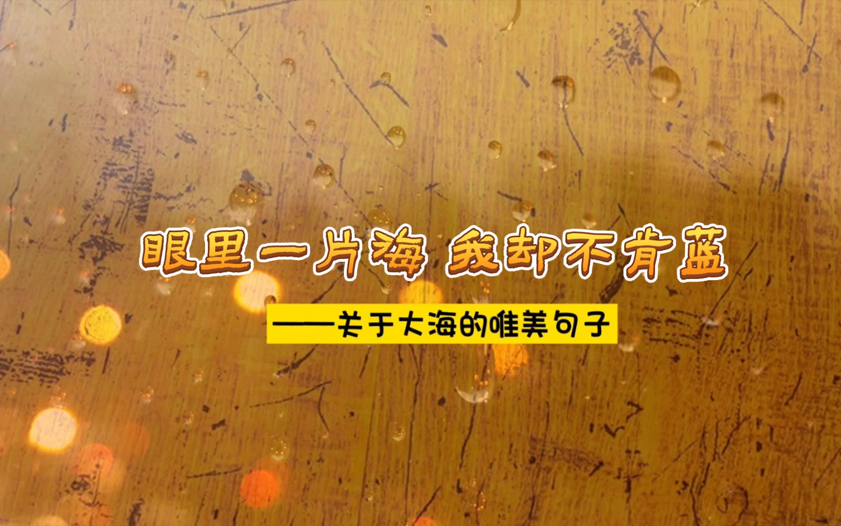 【摘录】眼里一片海 我却不肯蓝|描写大海的唯美句子分享