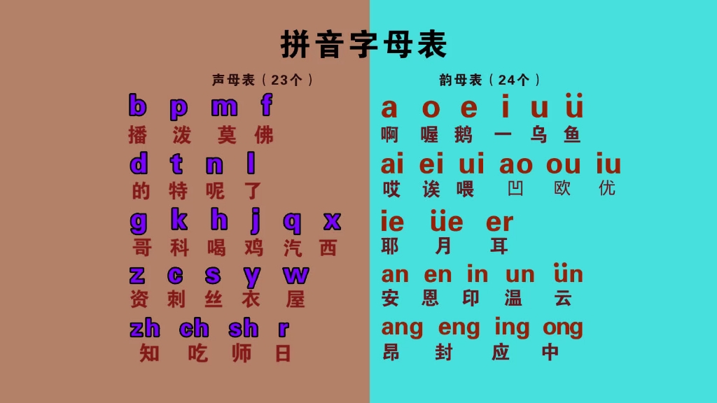 声母表、韵母表、整体认读音节——汉语拼音打字零基础入门教学